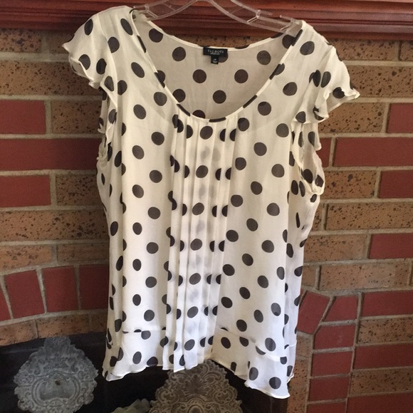 Talbots | Tops | Talbots Silk Polka Dot Ruffle Blouse | Poshmark